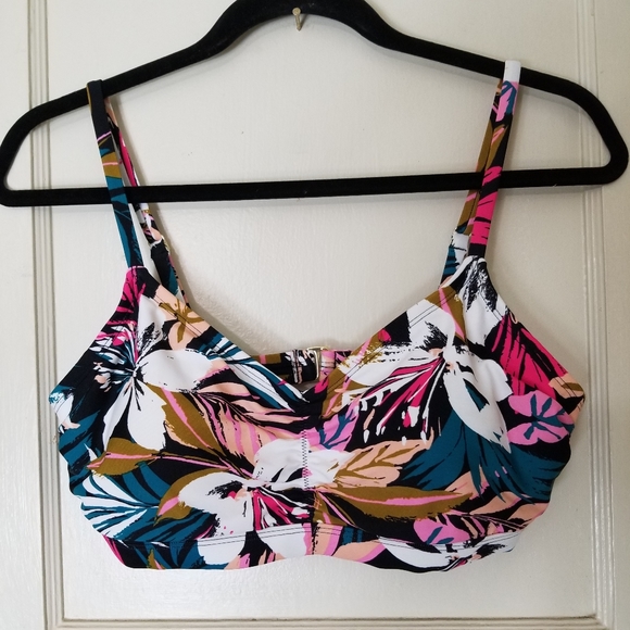 Kona Sol | Swim | Kona Sol M Floral Double Strap Closure Swim Bra ...